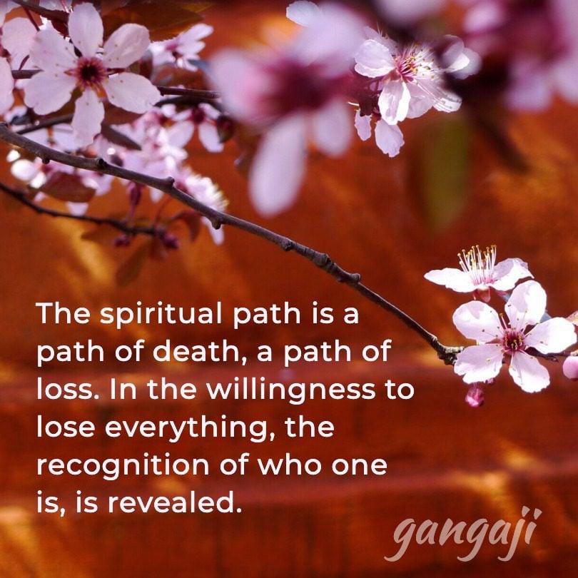 The spiritual path is a path of death, a path of loss. - Gangaji