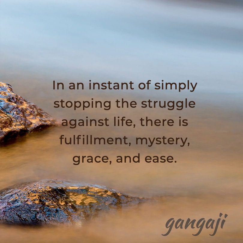 In the instant of simply stopping the struggle against - Gangaji